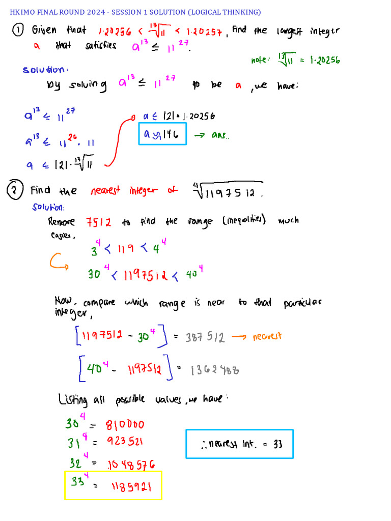 HKIMO-FRR (2024 SESSION 1) - Annotated by Me! | PDF