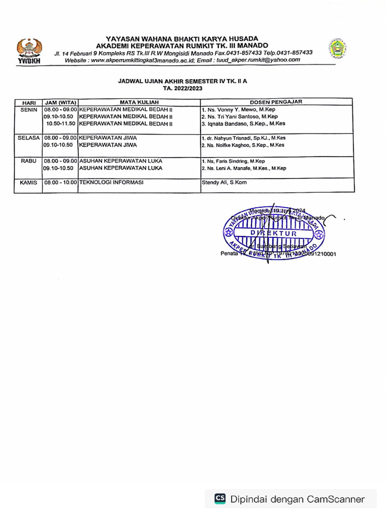 Jadwal UAS TK II A | PDF
