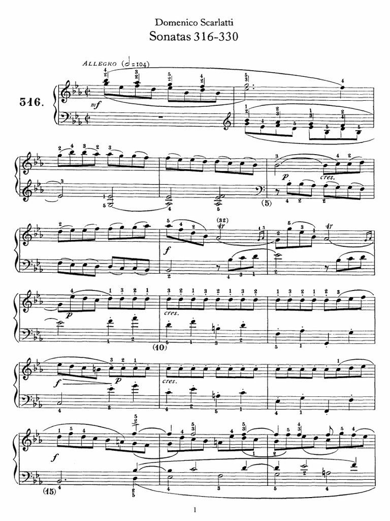 (Free Scores - Com) Scarlatti Domenico Opera Complete Per Clavicembalo Sonatas 316 330 1385 ...