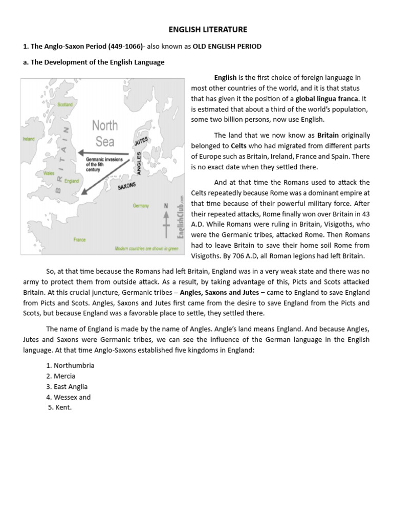 ENGLISH LITERATURE Anglo-Saxon | PDF | Beowulf | English Heroic Legends