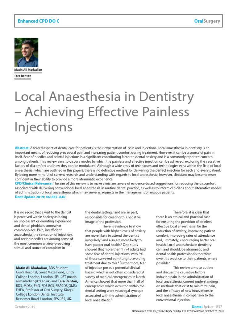 L A | PDF | Anesthesia | Injection (Medicine)