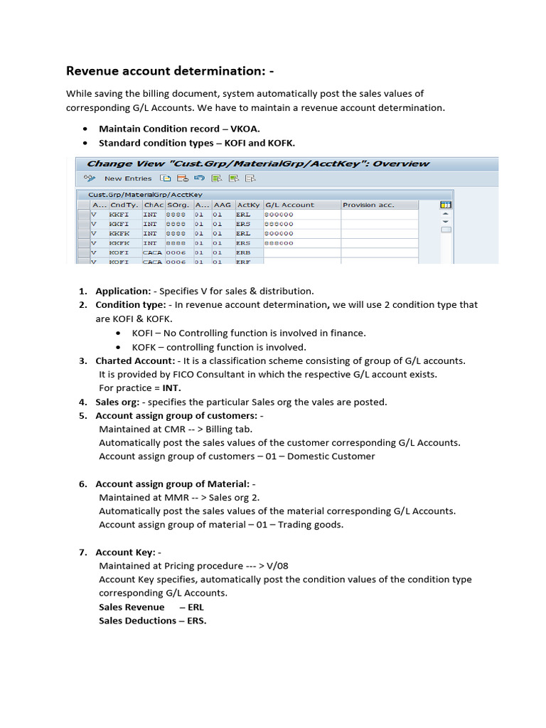 SAP S - 4HANA SD Revenue Account Determination | PDF | Invoice | Business