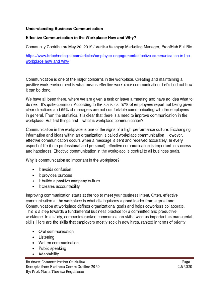 Effective Workplace Communication Guide | PDF | Communication | Employment