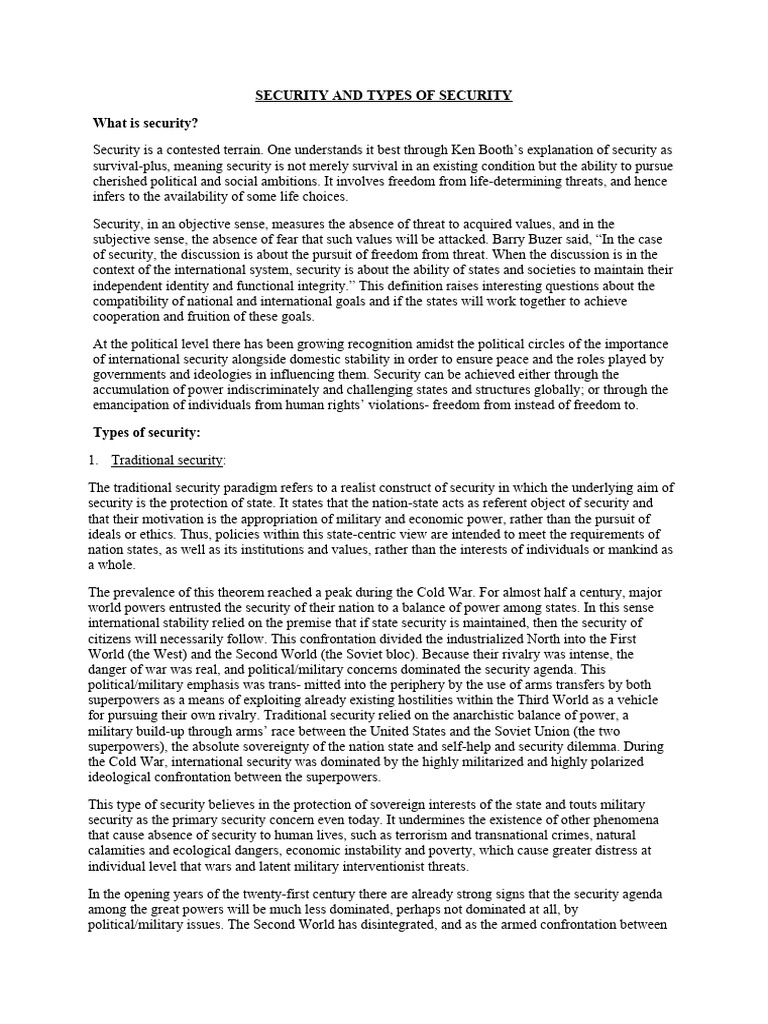 Traditional vs Non-Traditional Security | PDF | Securities ...