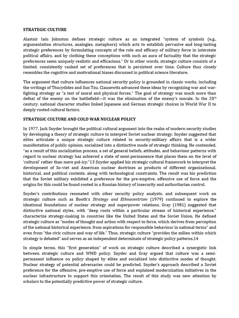 Understanding Strategic Culture Dynamics | PDF | Political Science ...