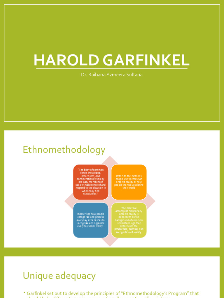Understanding Garfinkel's Ethnomethodology | PDF | Sociology ...