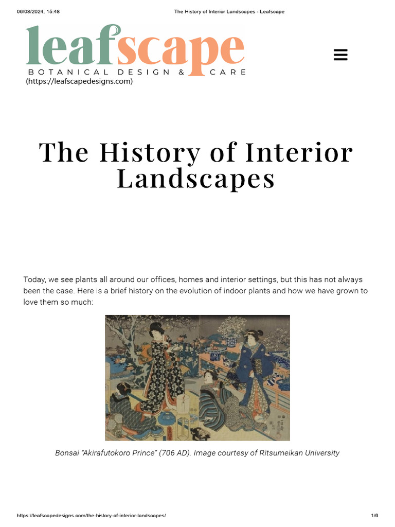 The History of Interior Landscapes - Leafscape | PDF | Houseplant | Greenhouse