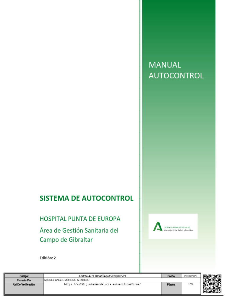 Manual de Autocontrol | PDF | Análisis de Riesgo y Puntos Críticos de ...