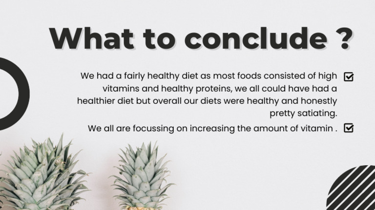 Healthy Diet Insights and Conclusions | PDF