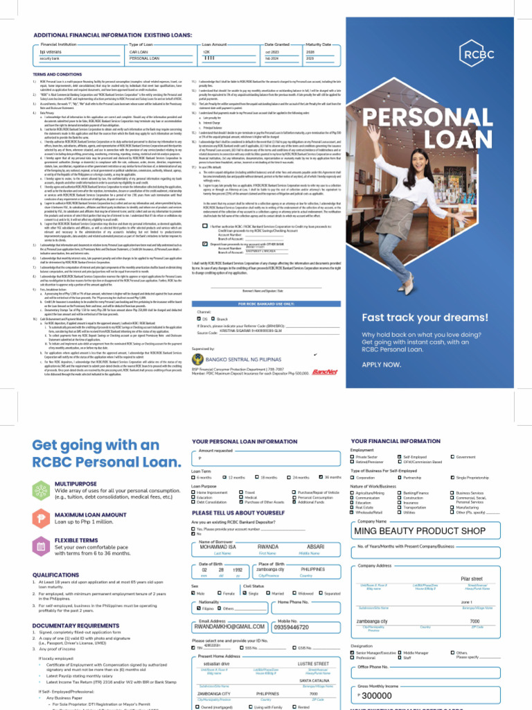 RCBC FORM Rwanda | PDF