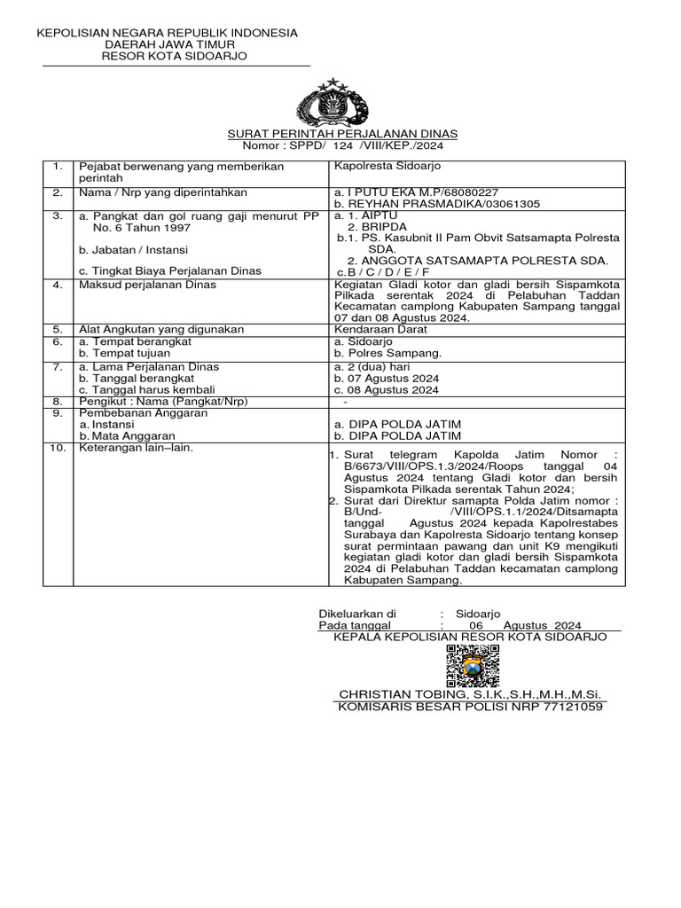 Jaldis Giat Gladi Sispamkota Unit k9 | PDF