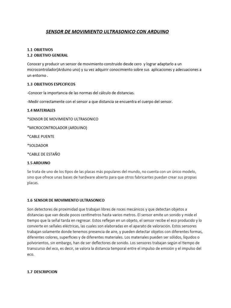 CONECTADO AL ARDUINO.docx1 | PDF | Arduino | Sensor CONECTADO AL ARDUINO.docx1 | PDF | Arduino | Sensor