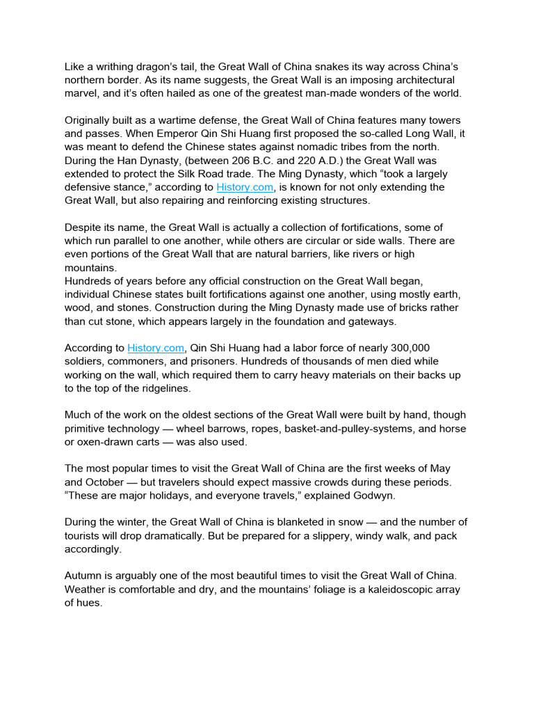 Reading Comprehension Travel | PDF | East Asia | China