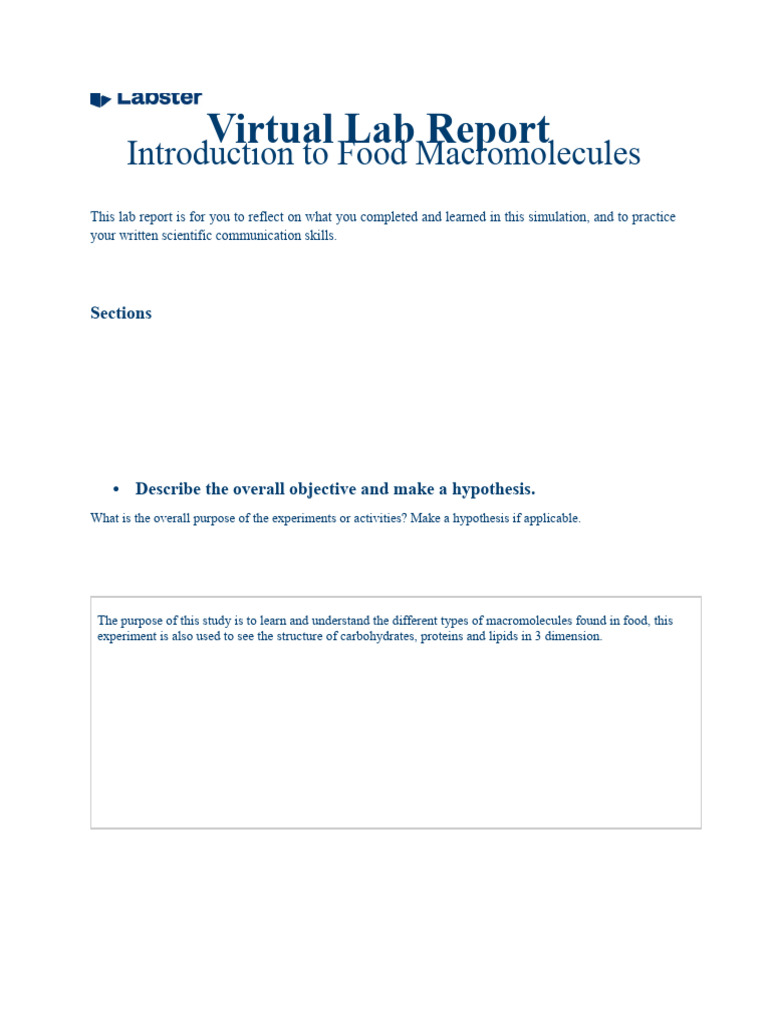 Macromolecules Lab Report Guinte | PDF | Macromolecules | Experiment