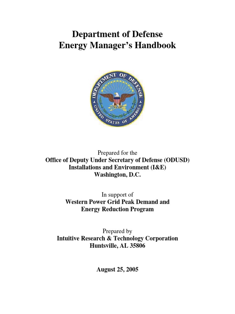 Dod Energy Management Handbook | PDF | Energy Conservation | Energy ...