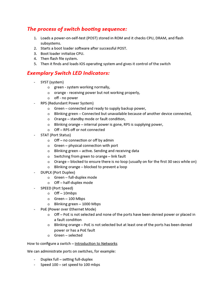 Basic Device Configuration | PDF | Network Switch | Duplex (Telecommunications)