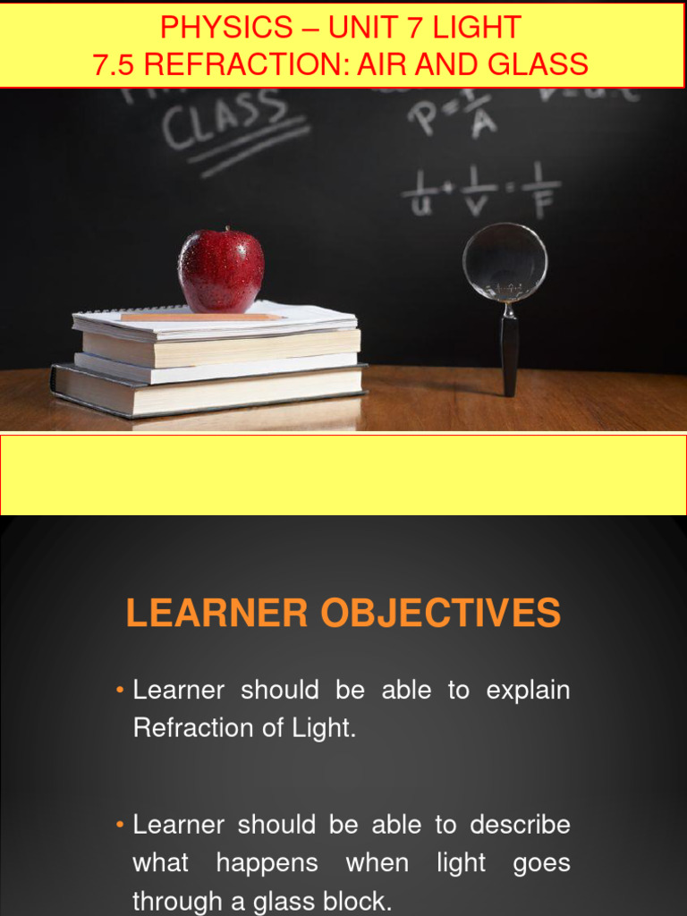 Unit 7.5 Refraction - Air & Glass | PDF | Refraction | Reflection (Physics)