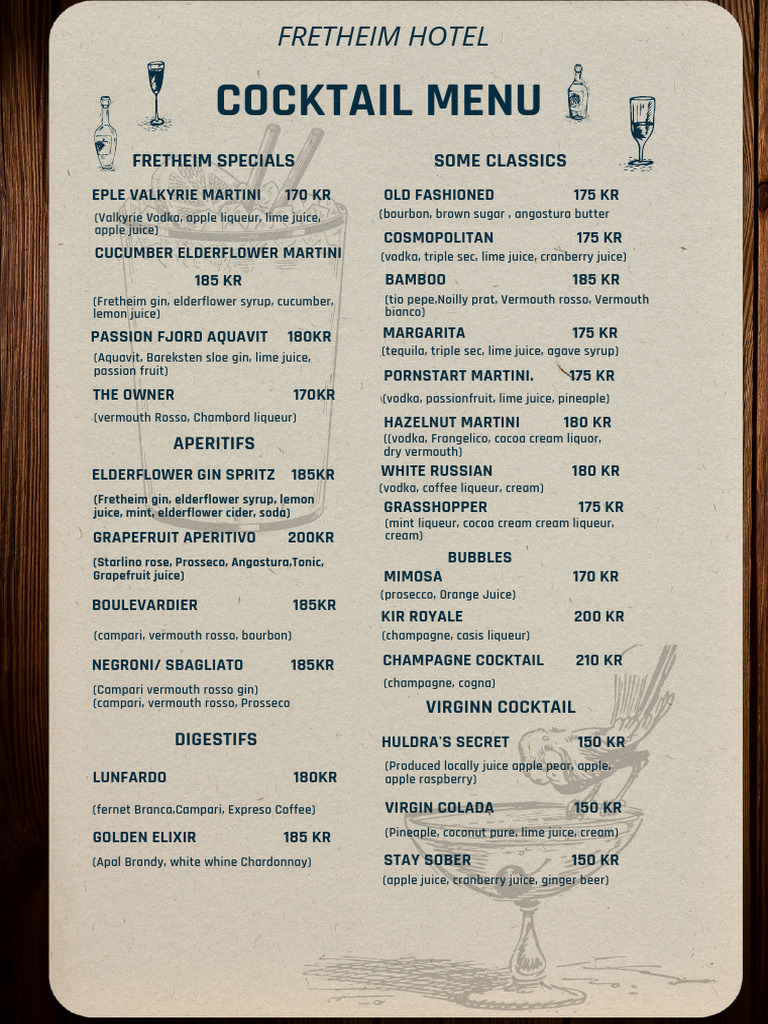 Yellow Cocktail Menu Template-2 | PDF | Alcoholic Drinks | Bartending