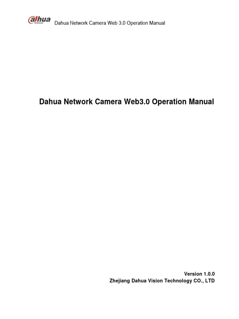 Dahua+Network+Camera+Web3.0+Operation+Manual V1.0.0 | PDF | Password ...
