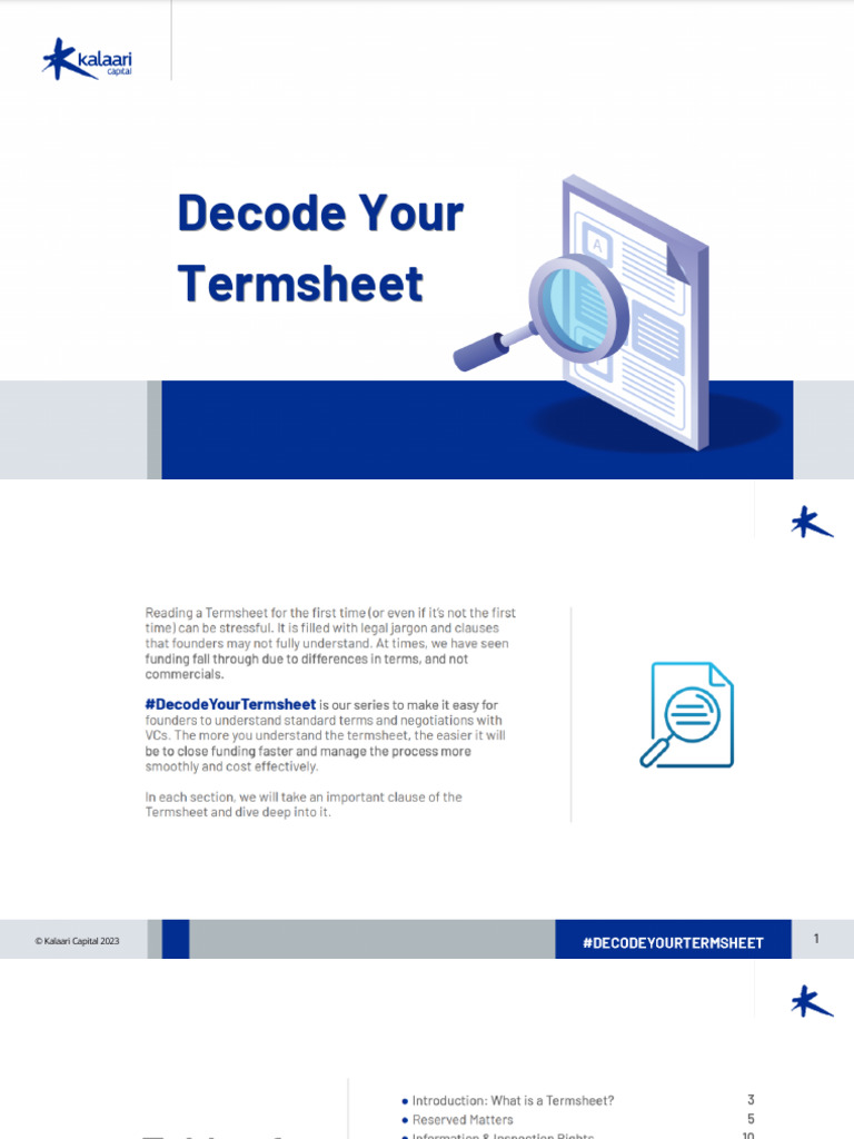 Decode-Your-Termsheet | PDF | Corporate Finance | Venture Capital