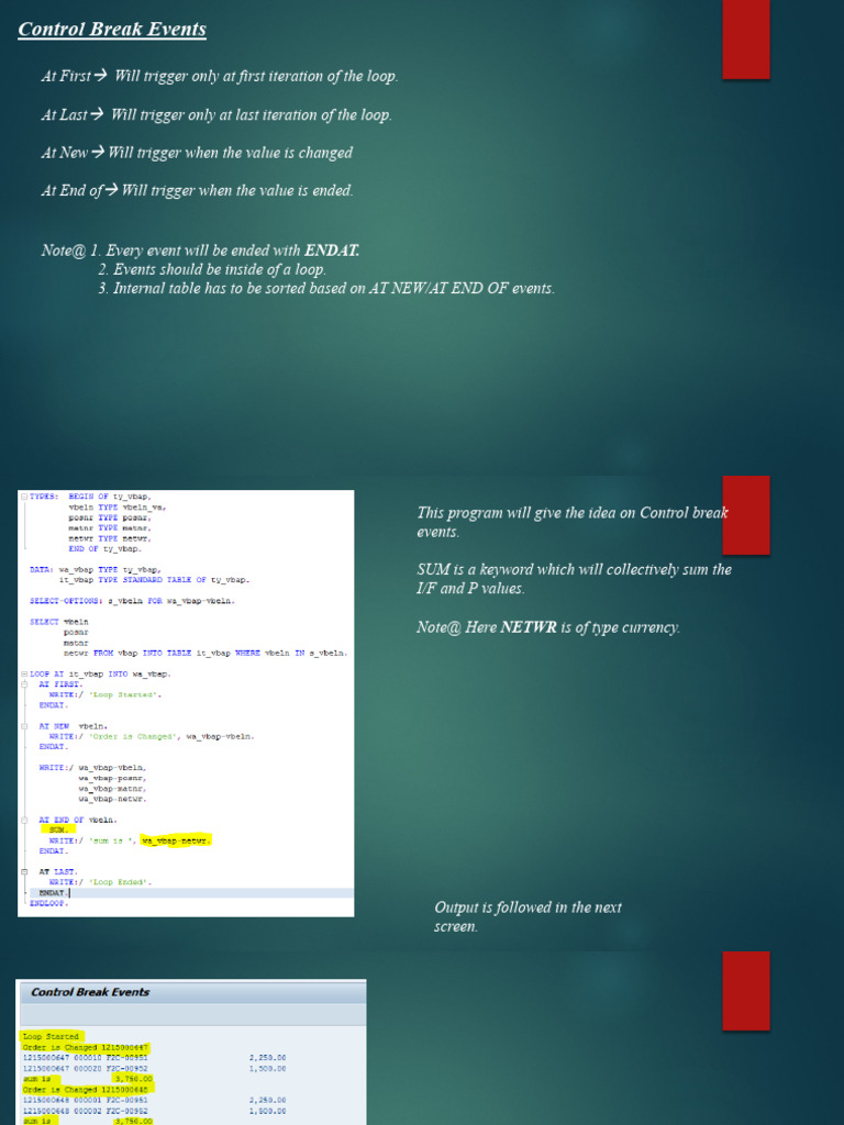 3. Control Break Events | PDF