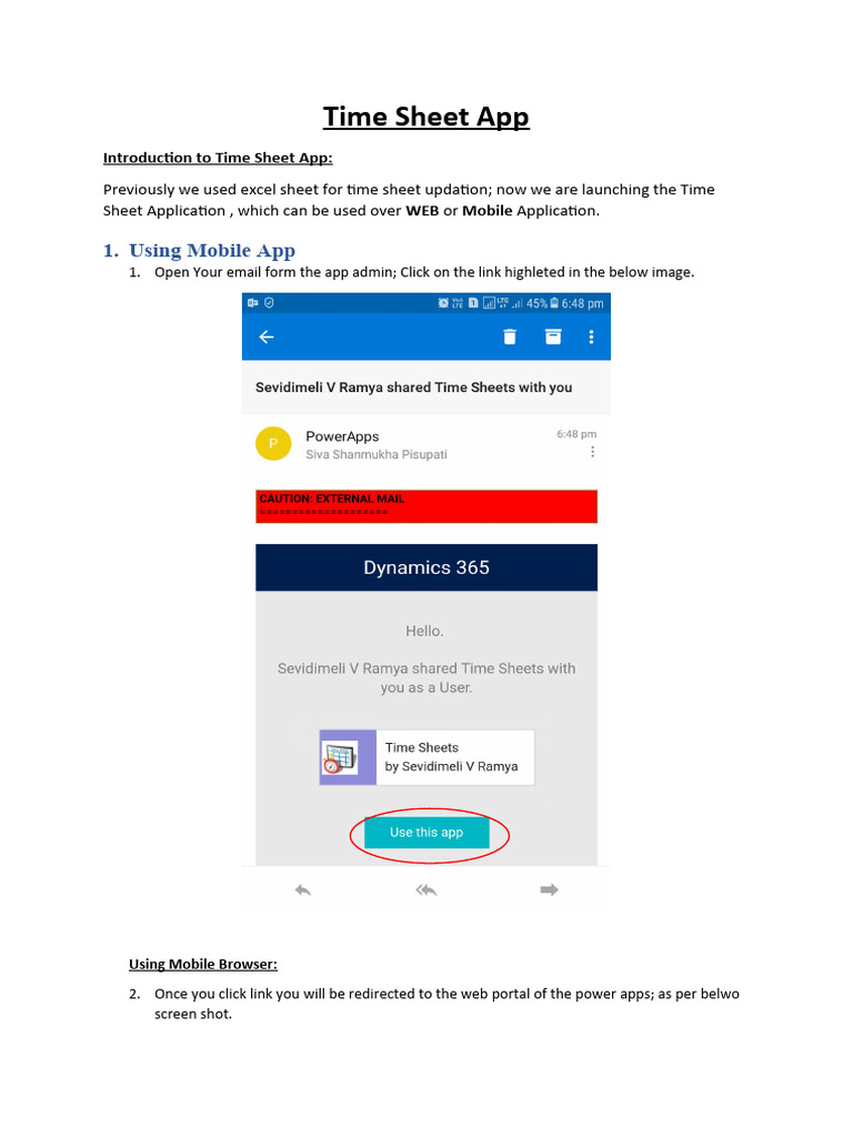 Time Sheet App | PDF | Mobile App | Google Play