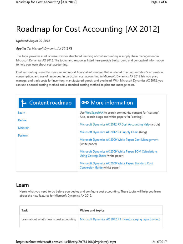 Standard Cost in AX 2012 | PDF | Inventory | Cost Accounting