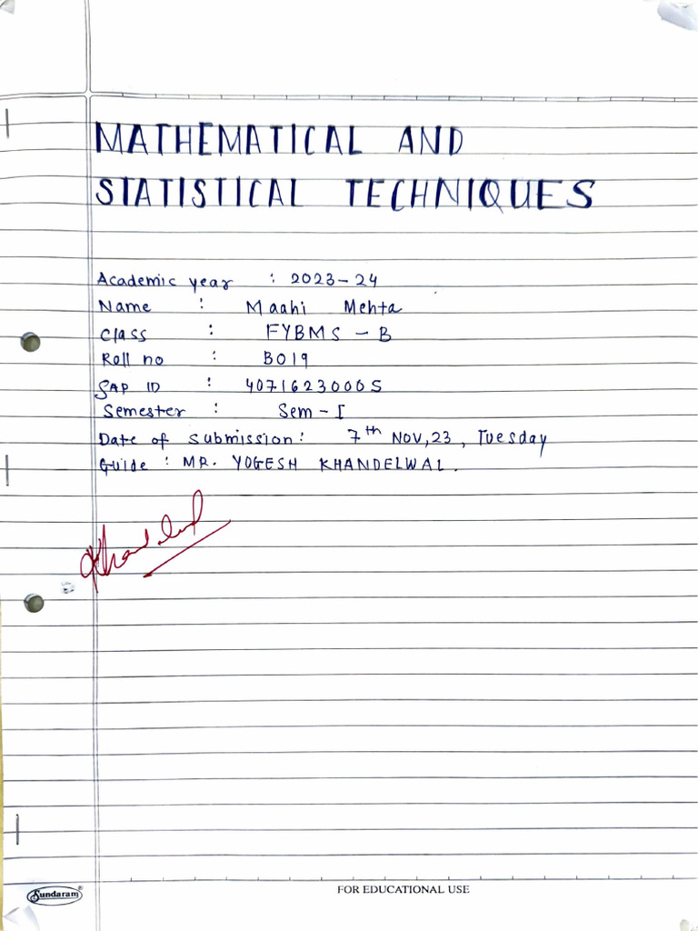 Maths Assignment 1 | PDF