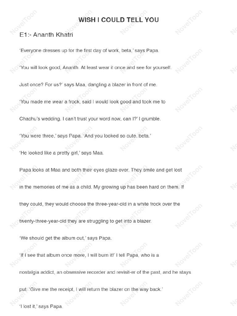Wish I Could Tell You | PDF