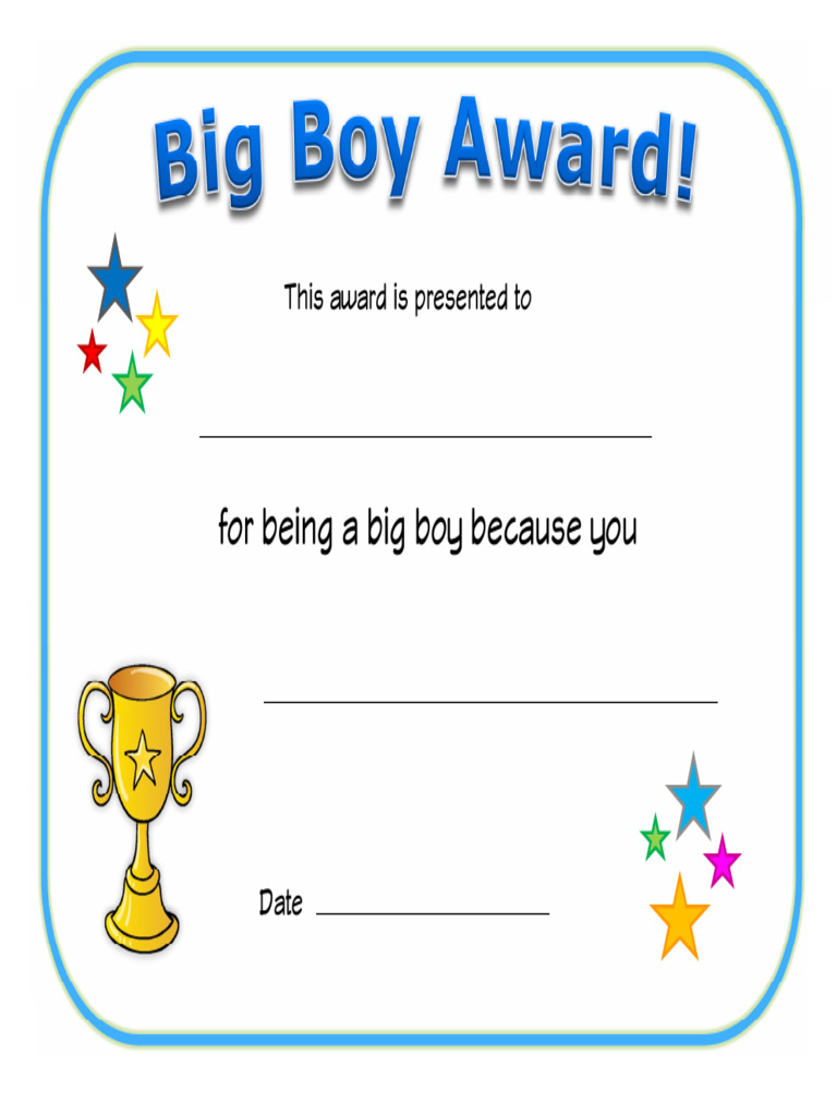 Big Boy Award Certificate | PDF