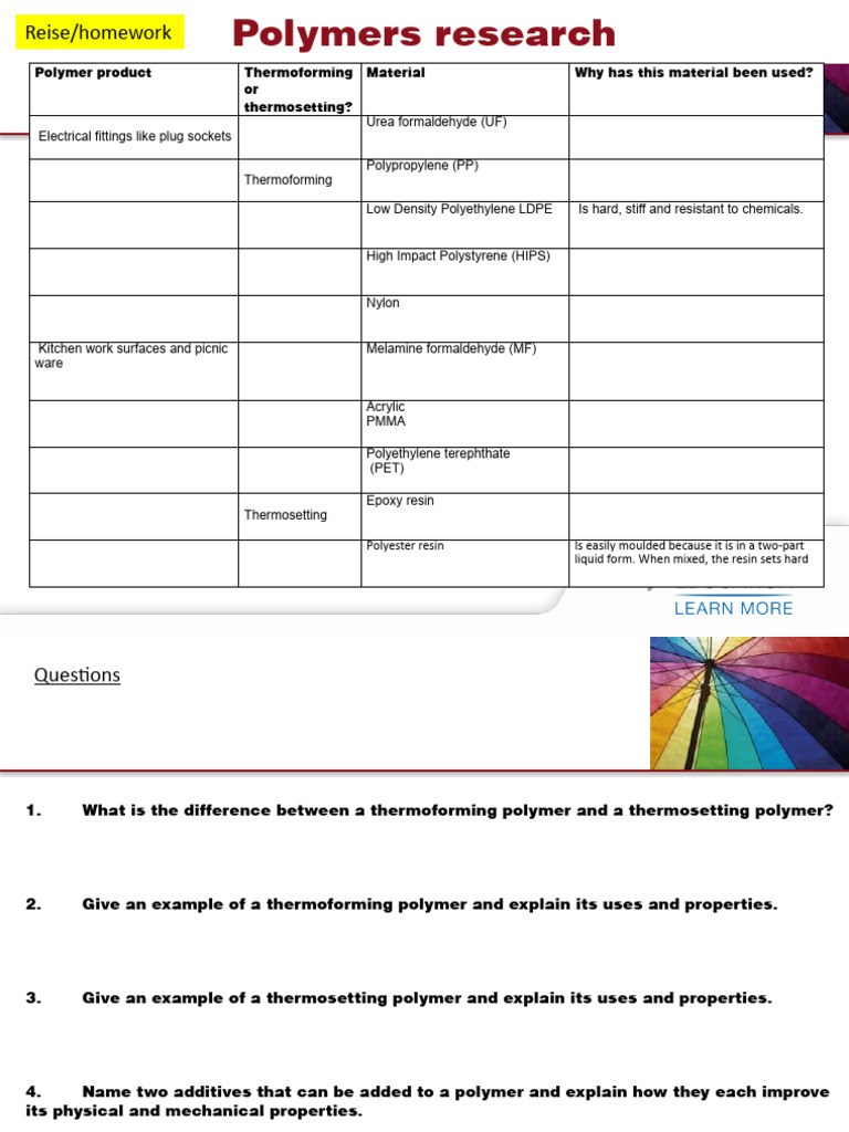 Plastics Homework | PDF
