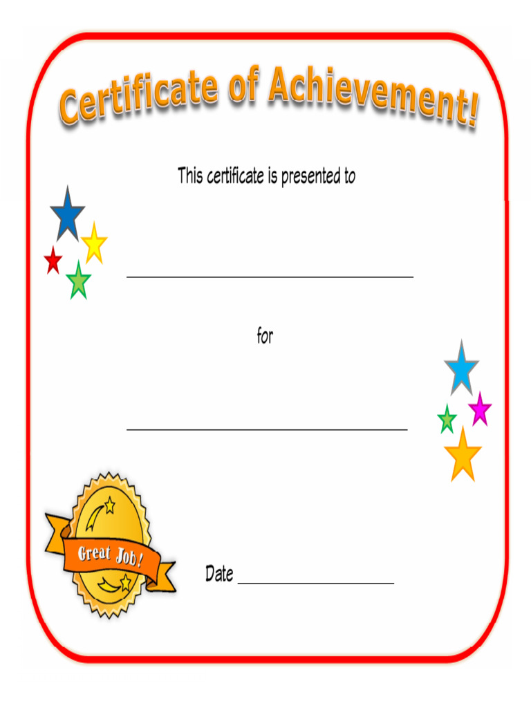 Blank Certificate of Achievement | PDF