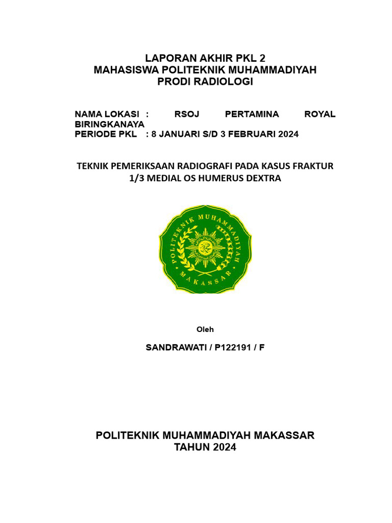 Laporan Akhir PKL 1 Sandrawati | PDF | Sains & Matematika