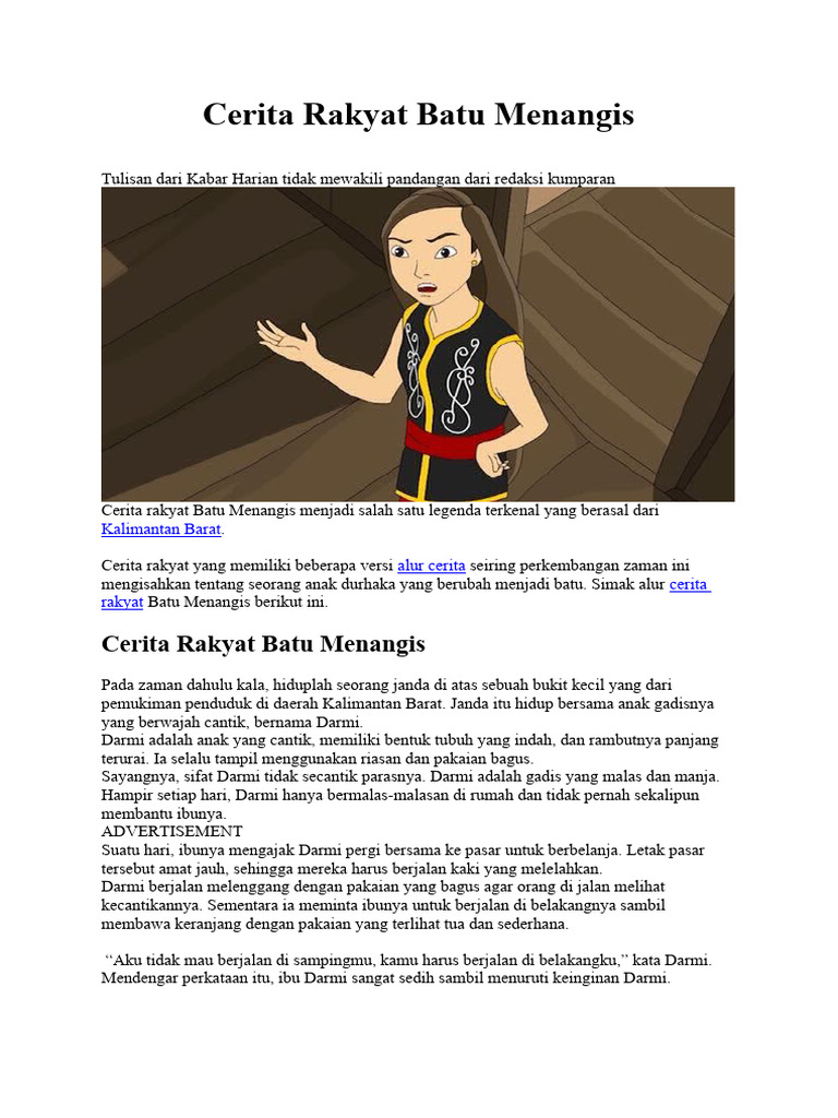 Cerita Rakyat Batu Menangis | PDF | Puisi