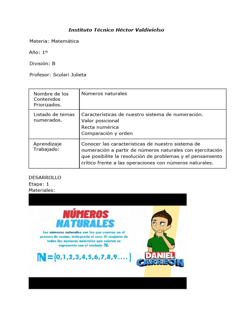 Cuadernillo MATEMÁTICA 1B | PDF | Números | Número natural