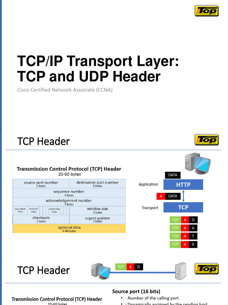 TCP/UDP Headers Explained for CCNA | PDF | Transmission Control ...
