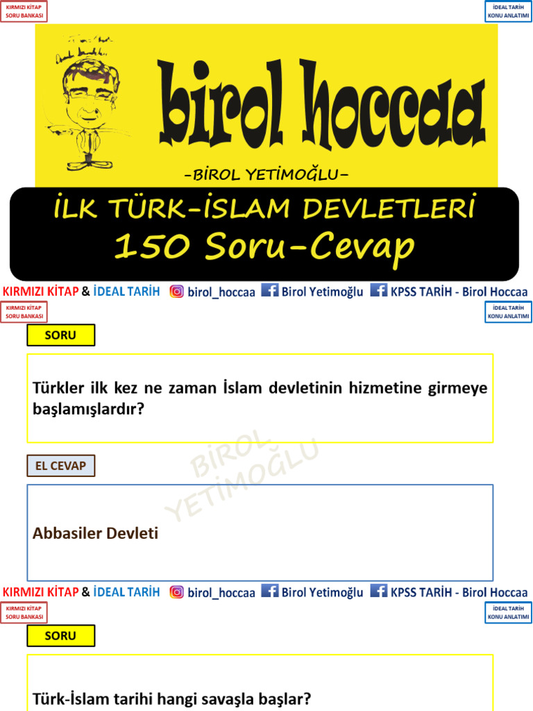 150 Soru Cevapla İlk Türk İslam Devletleri̇ | PDF