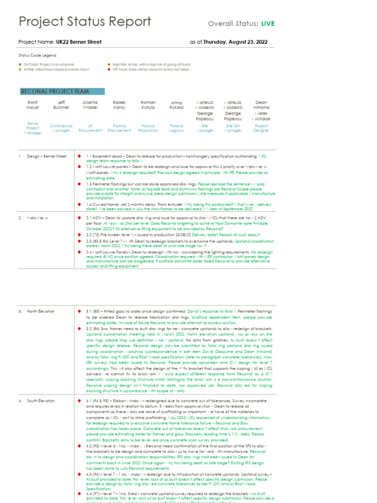 22.08.23 - UK22 Berner Street - Design Project Status Report - MCL Responce 31.08.22 | PDF ...