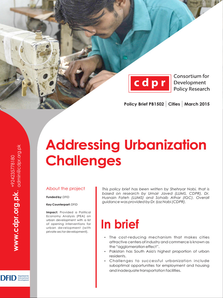 Addressing Urbanization Challenges | PDF | Pakistan | Urbanization