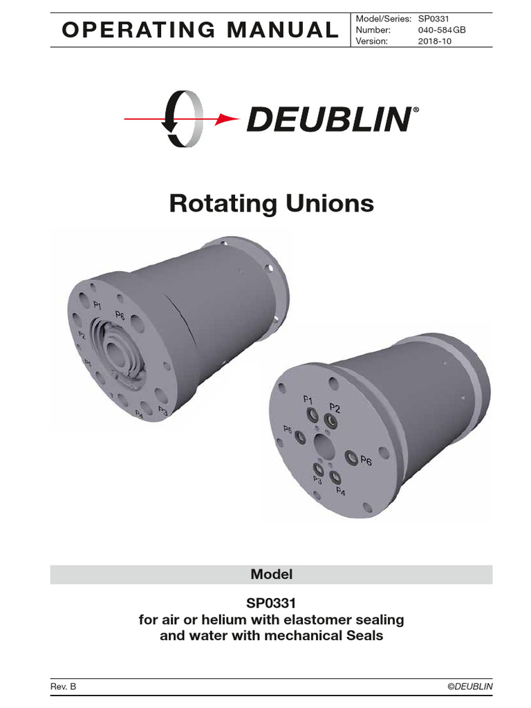 Rotating Unions: Operating Manual | PDF | Personal Protective Equipment ...