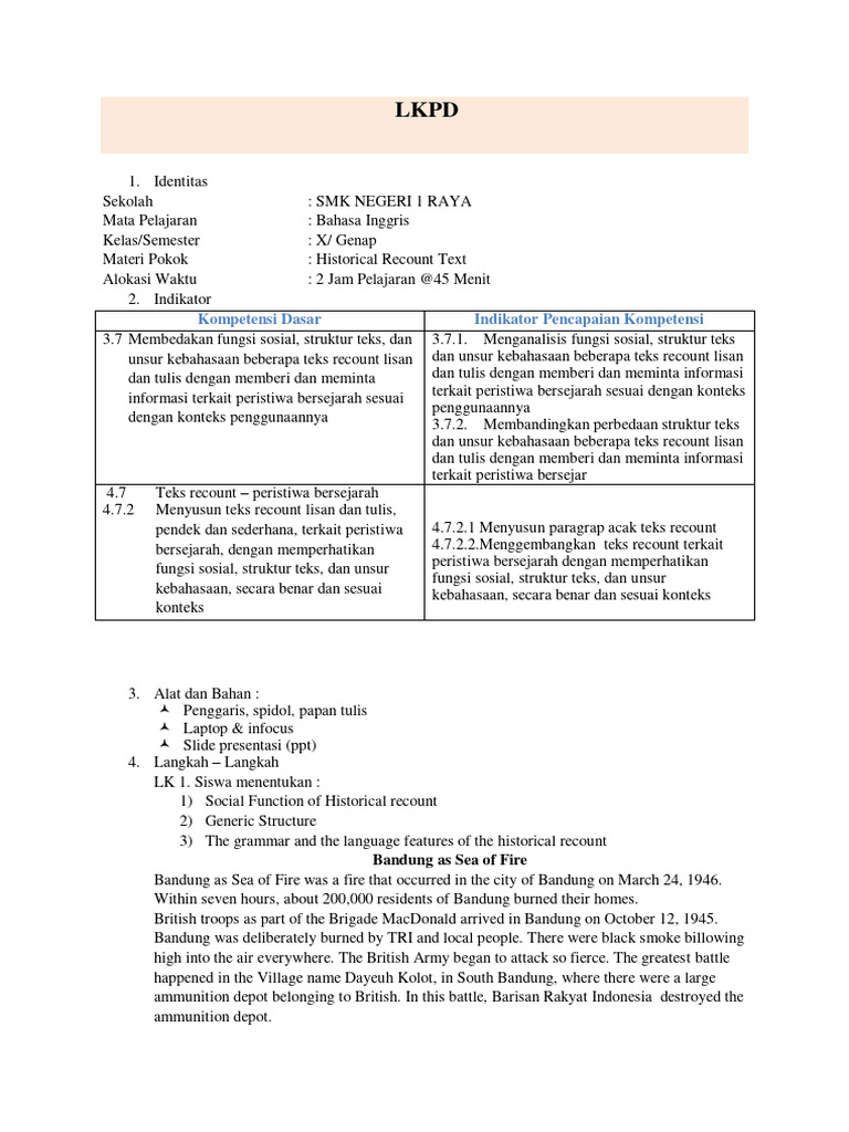 LKPD Recount Text | PDF | Indonesia | Military