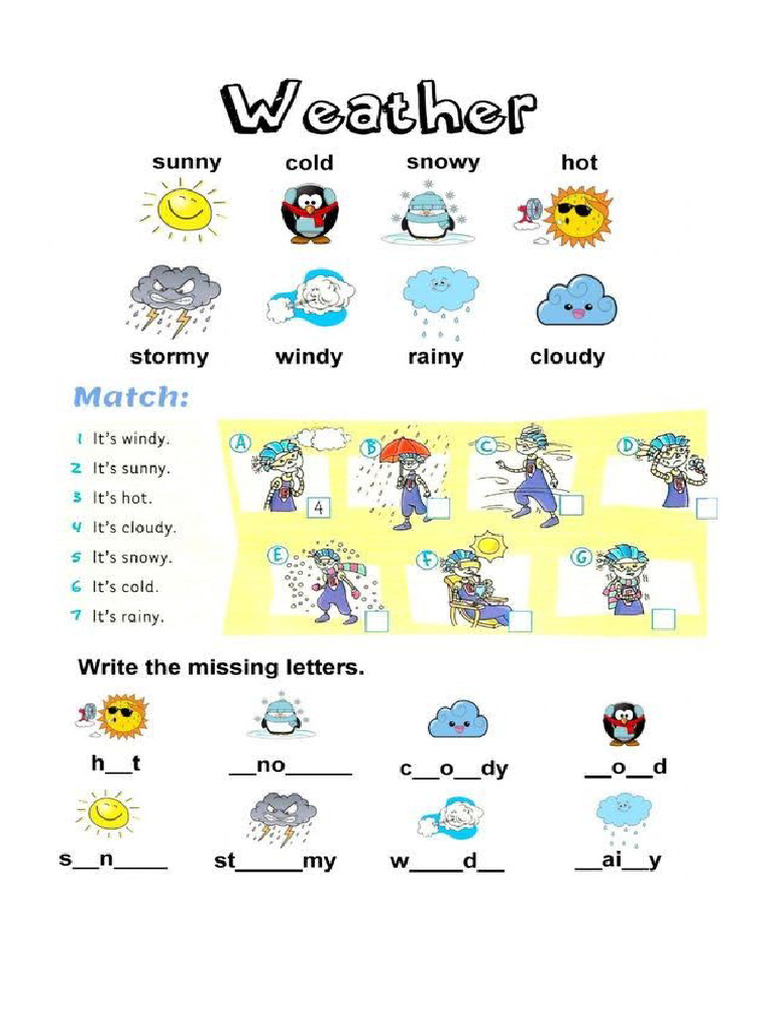 Unit 8 - Weather Vocabulary | PDF