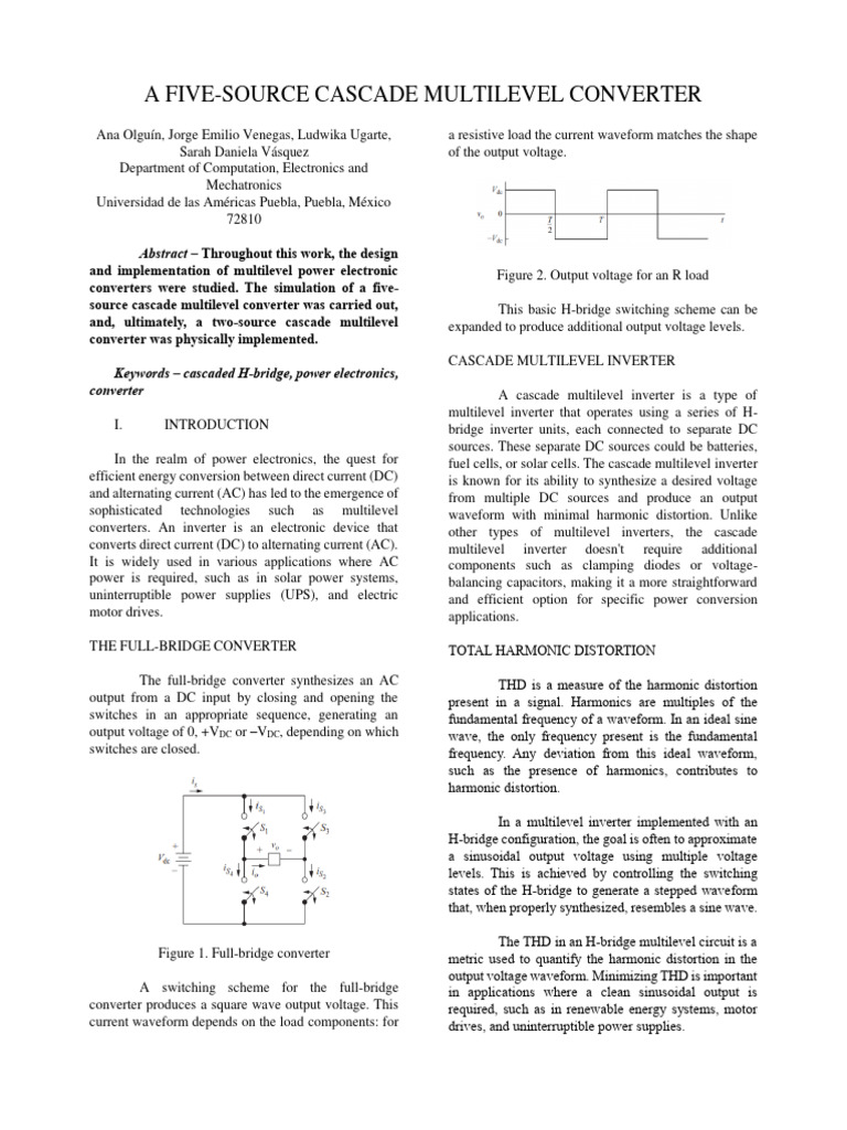 A Five-Source Cascade Multilevel Converter | PDF | Power Inverter | Power Electronics