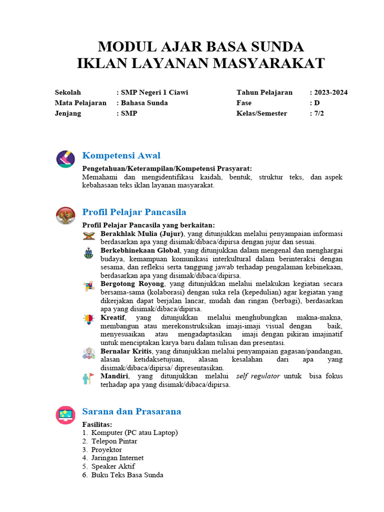 Modul Ajar - Iklan | PDF