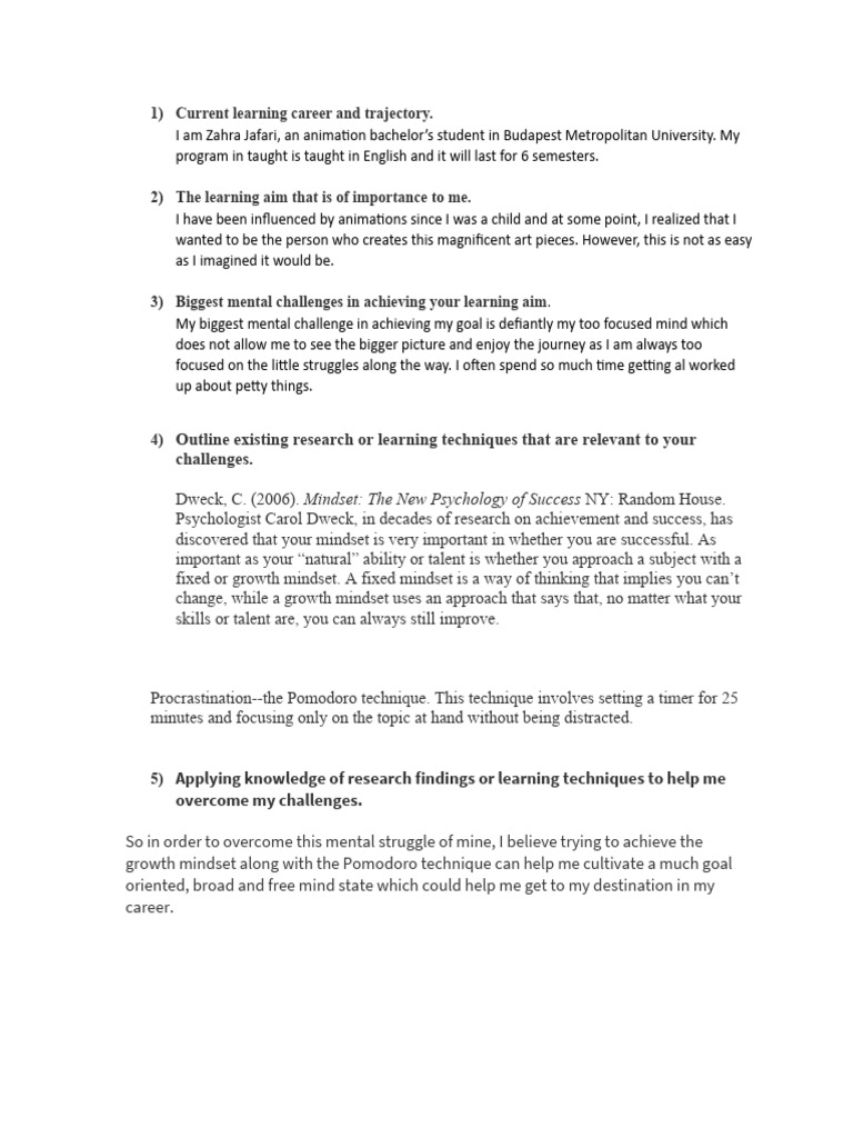 Current Learning Career and Trajectory | PDF | Career & Growth