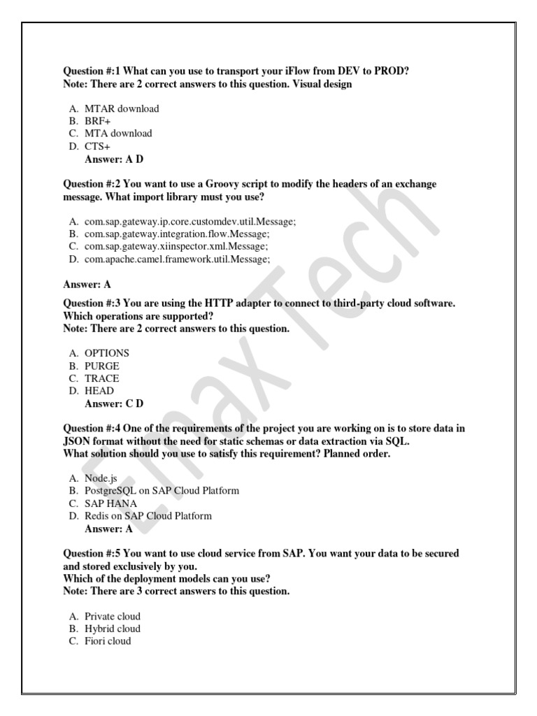 SAP CPI Interview Questions & Answers | PDF | Cloud Computing ...