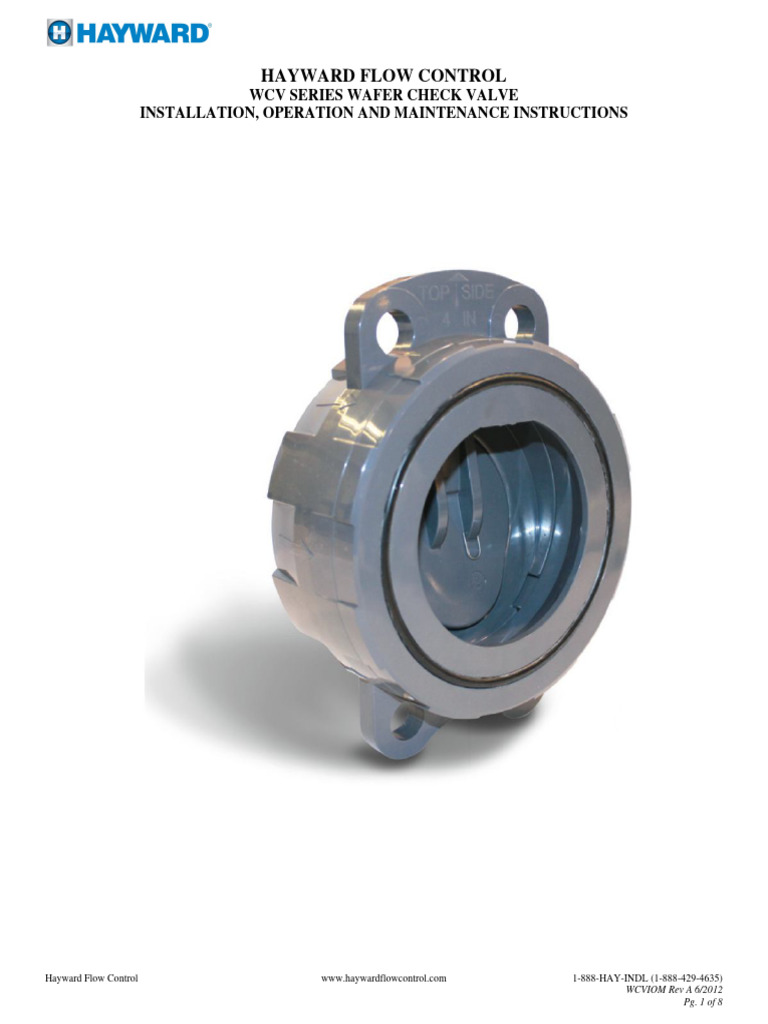 Hayward Flow Control: WCV Series Wafer Check Valve Installation ...