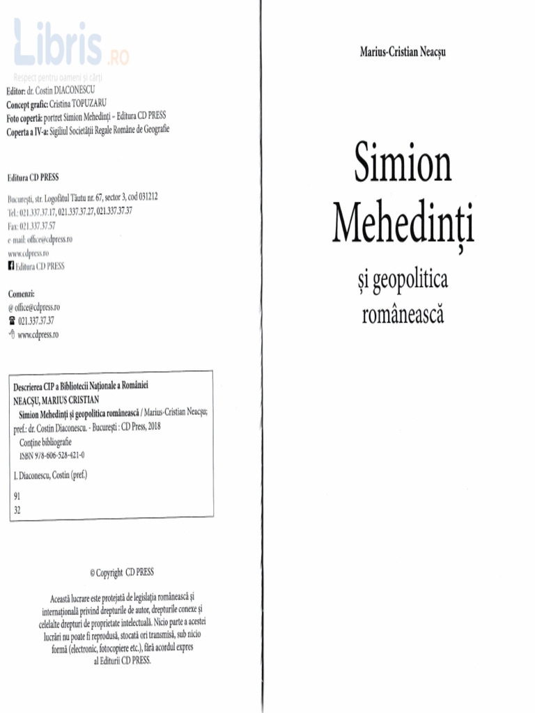 Simion Mehedinti Si Geopolitica Romaneasca - Marius-Cristian Neacsu | PDF