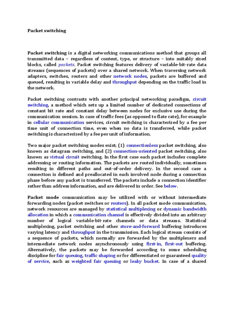 Packet switching explained | PDF | Packet Switching | Network Packet