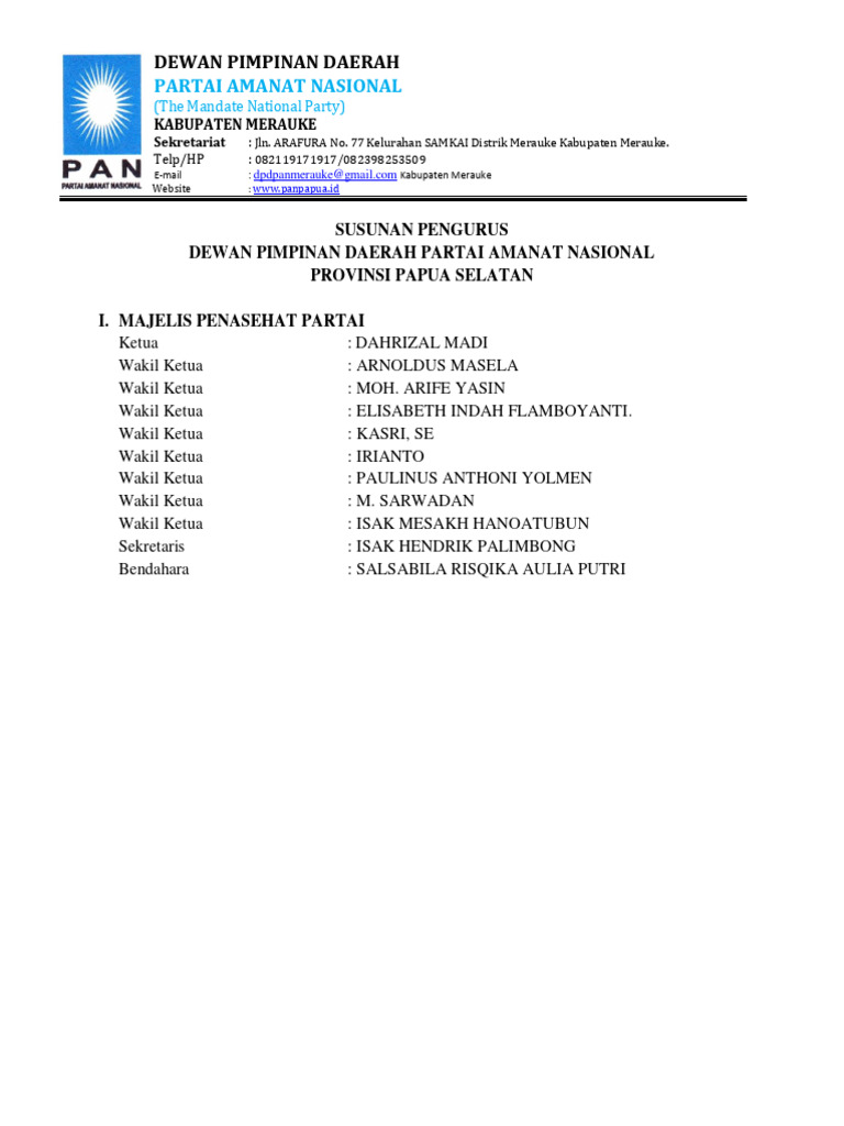 Susunan Pengurus 1 | PDF